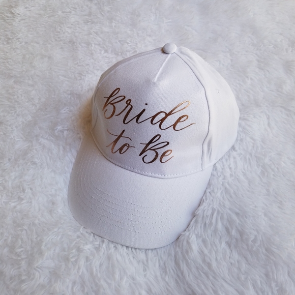 Accessories | White Gold Bride To Be White Baseball Cap | Poshmark